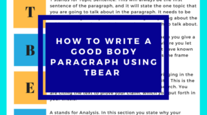 How to Write a Good Body Paragraph using TBEAR - The Truthful Tutors