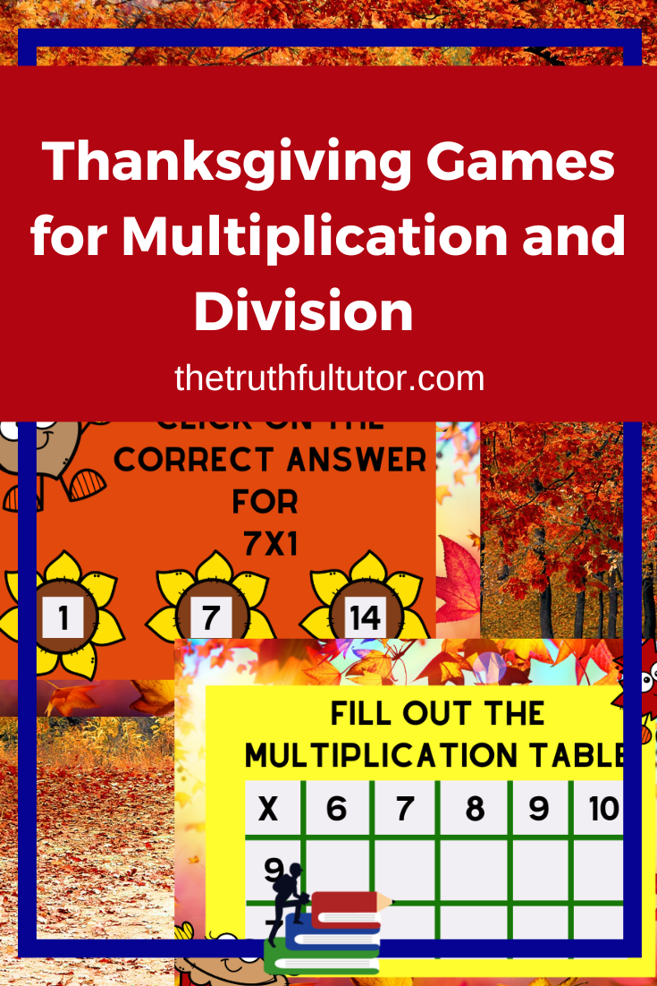 Thanksgiving Games for Multiplication and Division - The Truthful Tutors